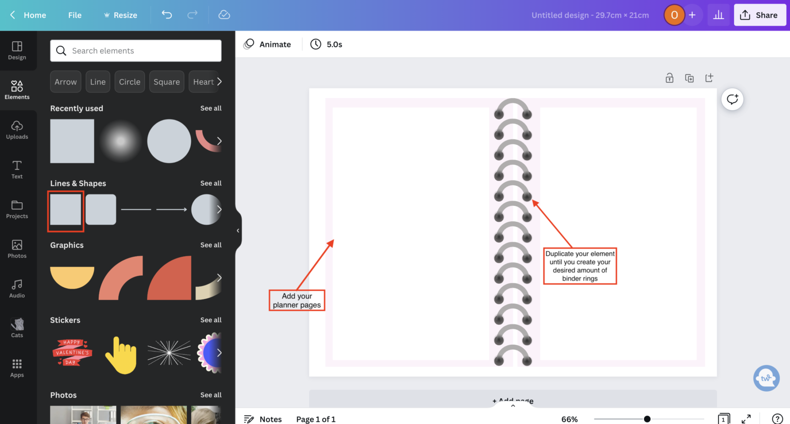 How to create realistic binder rings for digital planners using Canva ...