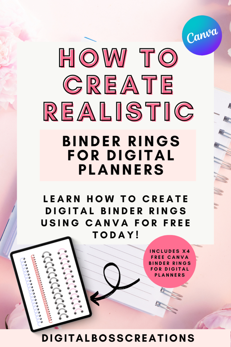 How to create realistic binder rings for digital planners using Canva ...